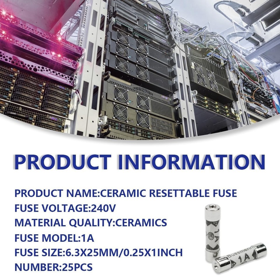 1A Shaver Dimmer Plug Fuse BS646 Mini 22mm x 5mm Cartridge Fuses UK 1 ...