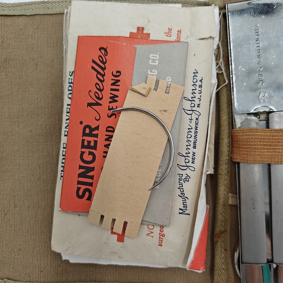 Vintage Surgical Instrument Kit First Aid Tools Needles Red Cross ...