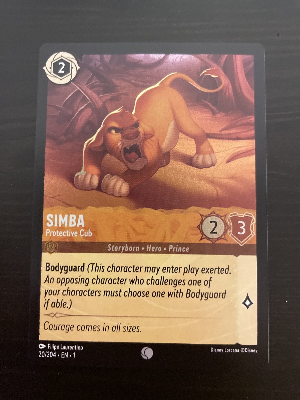 Simba Protective Cub 20/204 - Common Cold Foil - Disney Lorcana - NM | eBay