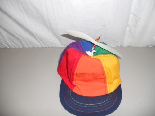 Vtg 80s Interstellar Propeller Rainbow Hat. Duck Crazy Colors. Made In ...