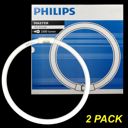 2 x 40W TL5 Circular Fluorescent Tubes Lamps 4000K Cool White 3300Lm ...