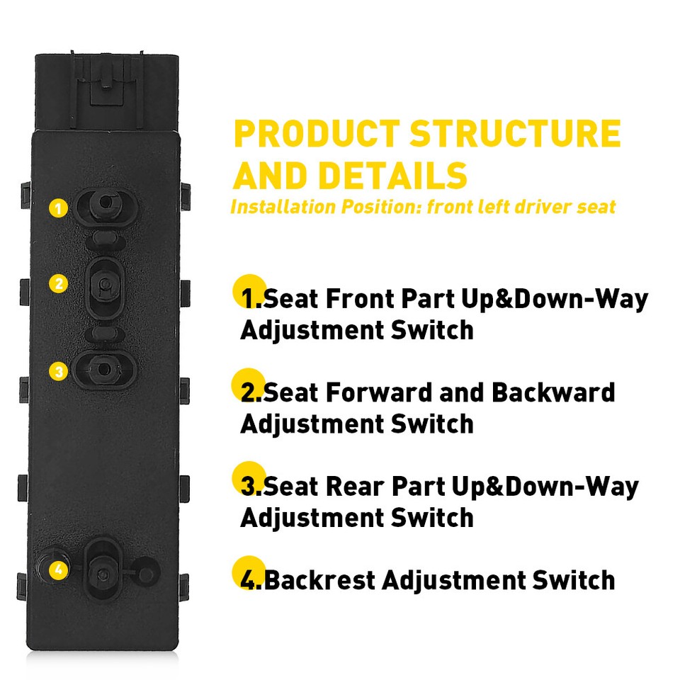 Power Seat Control Switch for 2010-2015 Chevrolet Camaro Driver Side ...