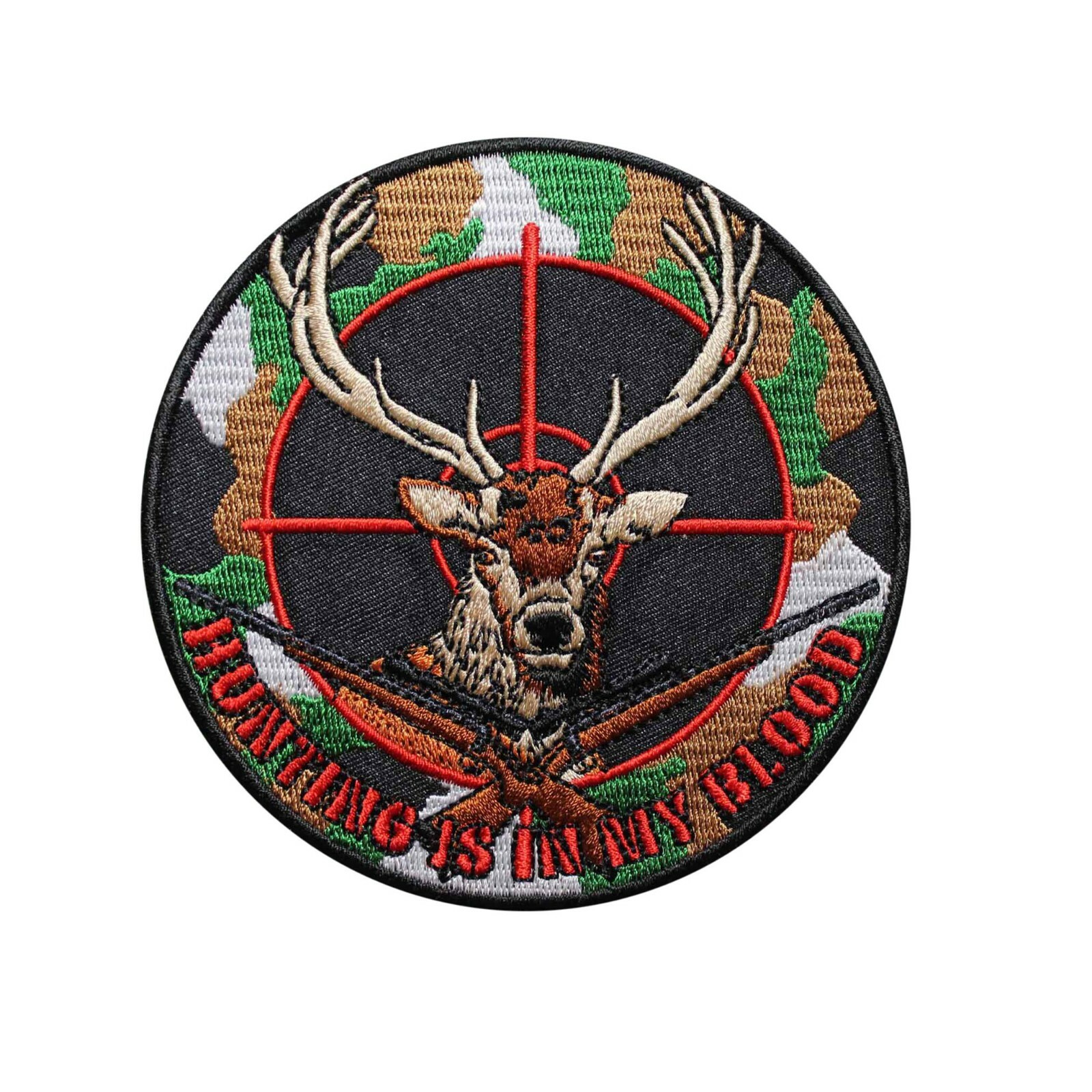 Deer Hunting Is In My Blood Embroidered Iron On Patch - Hunter 022-S | eBay
