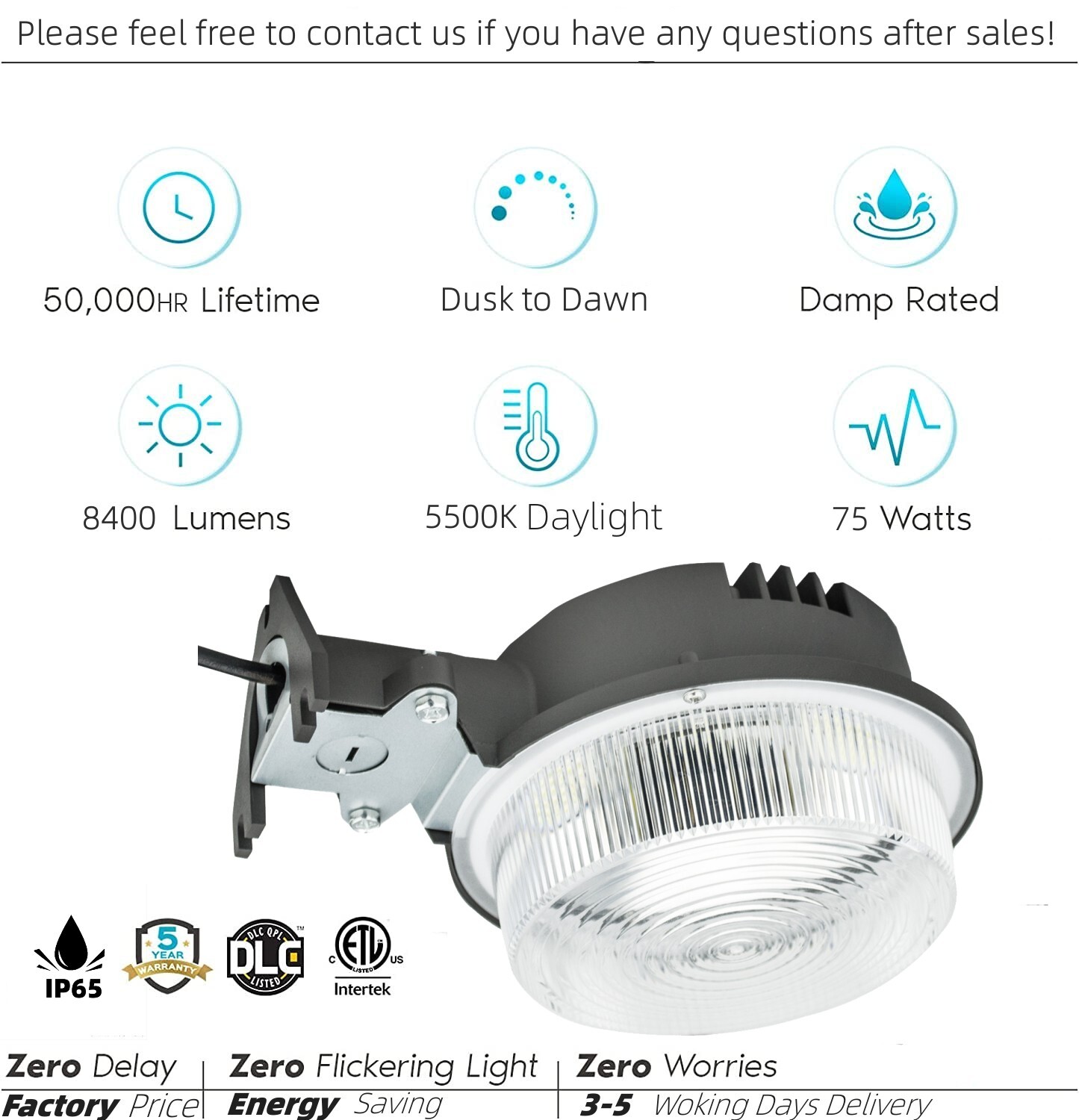 Dusk to Dawn Area Light with Photocell, 75W Daylight Outdoor Security ...