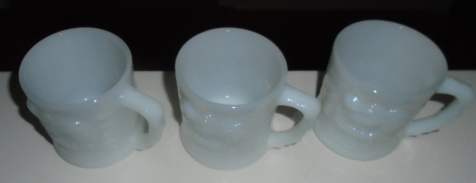 3 Vintage Grog Milk Glass Fire King Mugs BC Comic Johnny Hart | eBay