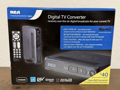RCA DTA800B1 Digital TV Converter Box Analog to Digital w/ Remote ...
