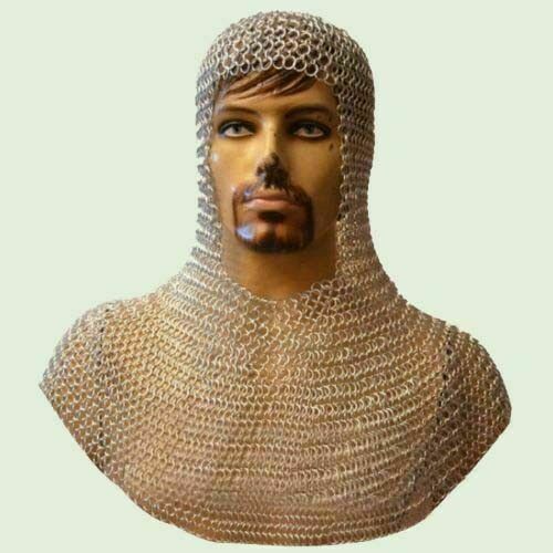 Medieval Armor Aluminum Chainmail Coif Butted Aluminium Chain mail Hood ...