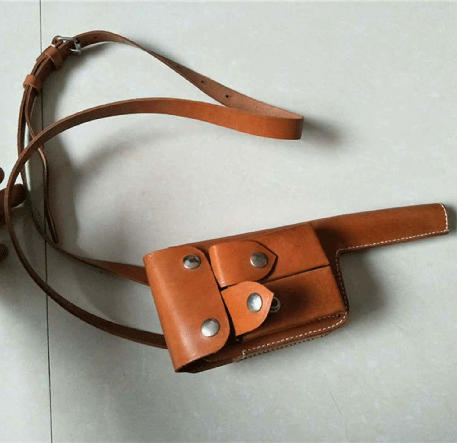 WWII Military German Mauser KMT C96 Broomhandle Leather Holster With ...