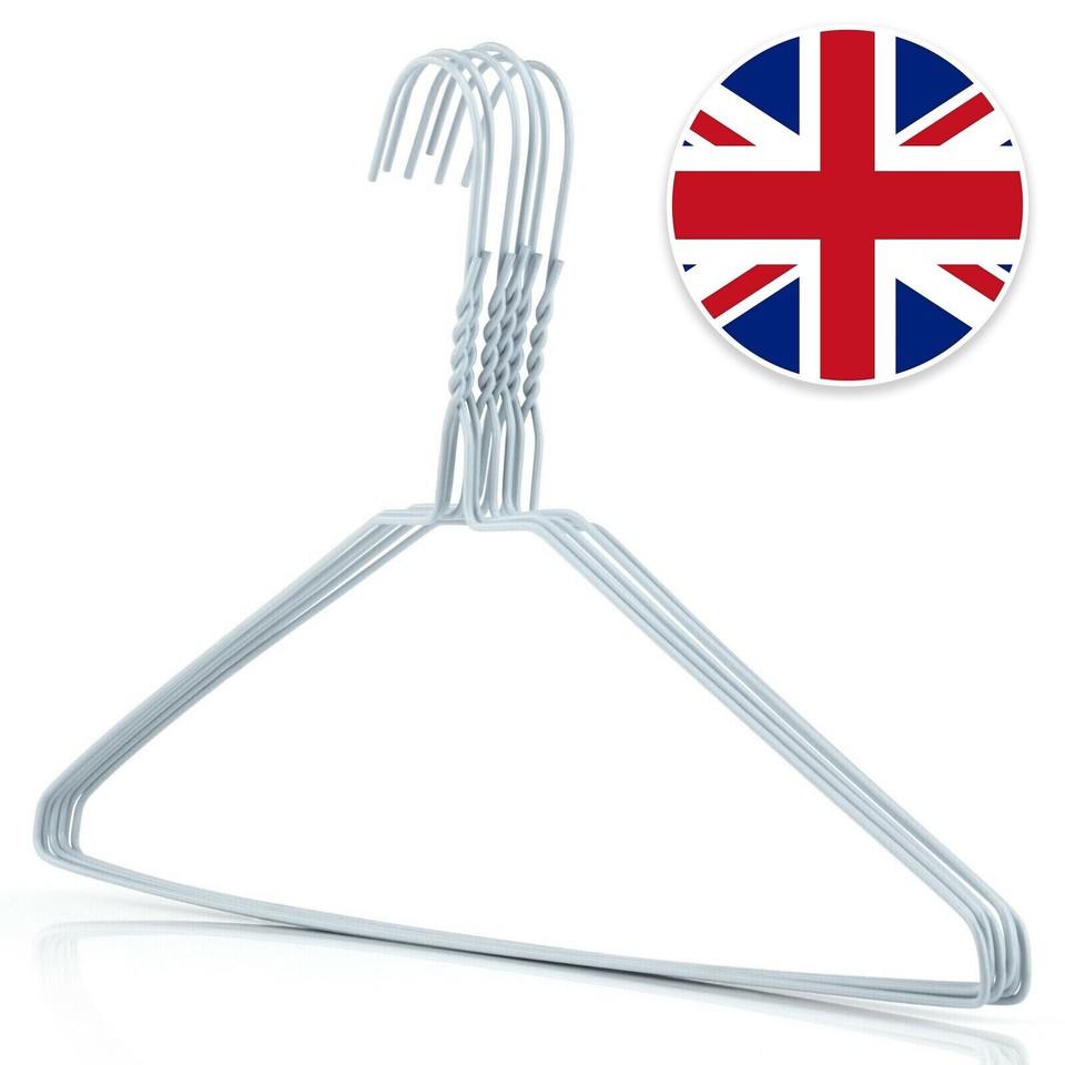 10-500 Strong Durable Adults Metal Coat Hanger Trousers Shirt Suit ...