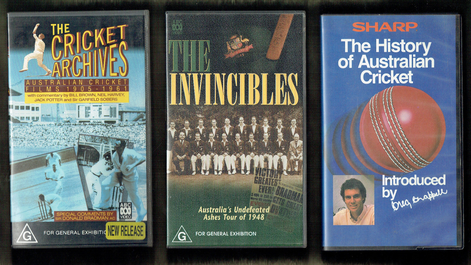 #EE. THREE CRICKET VHS VIDEO TAPES - INVINCIBLES. ARCHIVES & HISTORY ...