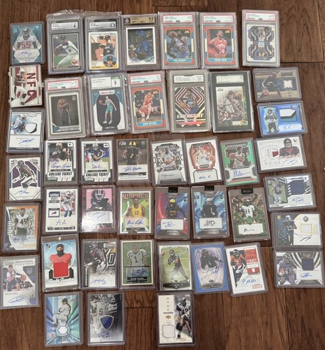 NBA/NFL/MLB HUGE Auto/Slab/Numbered/HOF/Rookie Card Lot. Contains 1/1 ...