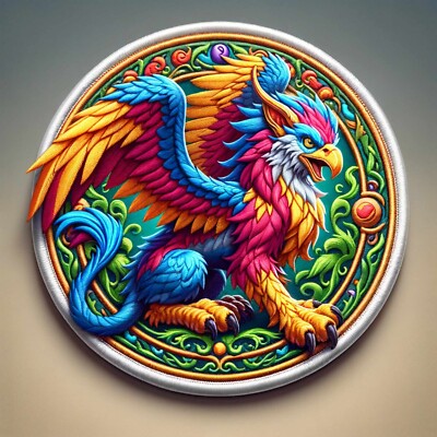 Mythical Griffin Patch Iron-On Applique For Clothes, Mythology Badge ...