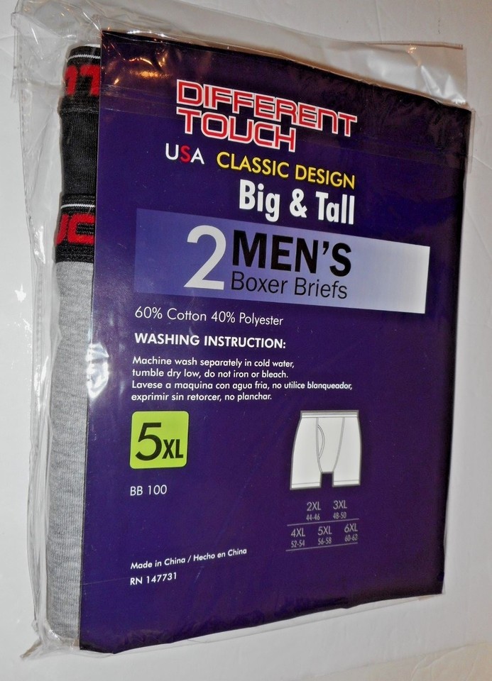 6 pack Men's Big Tall LONG LEG Boxer Briefs 3X-4X-5X-6X USA Size ...