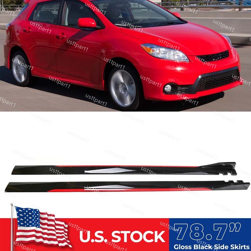 78.7"For Toyota Matrix 2003-2014 Gloss Red Side Skirt Extension Rocker ...