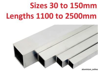 ALUMINIUM SQUARE BOX SECTION TUBE 30mm, 40mm, 50mm 60mm, 65mm. 100mm ...