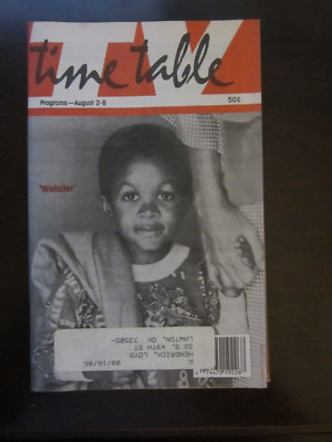 TV Guide Time Table Regional Magazine August 1986 Webster Emmanuel ...