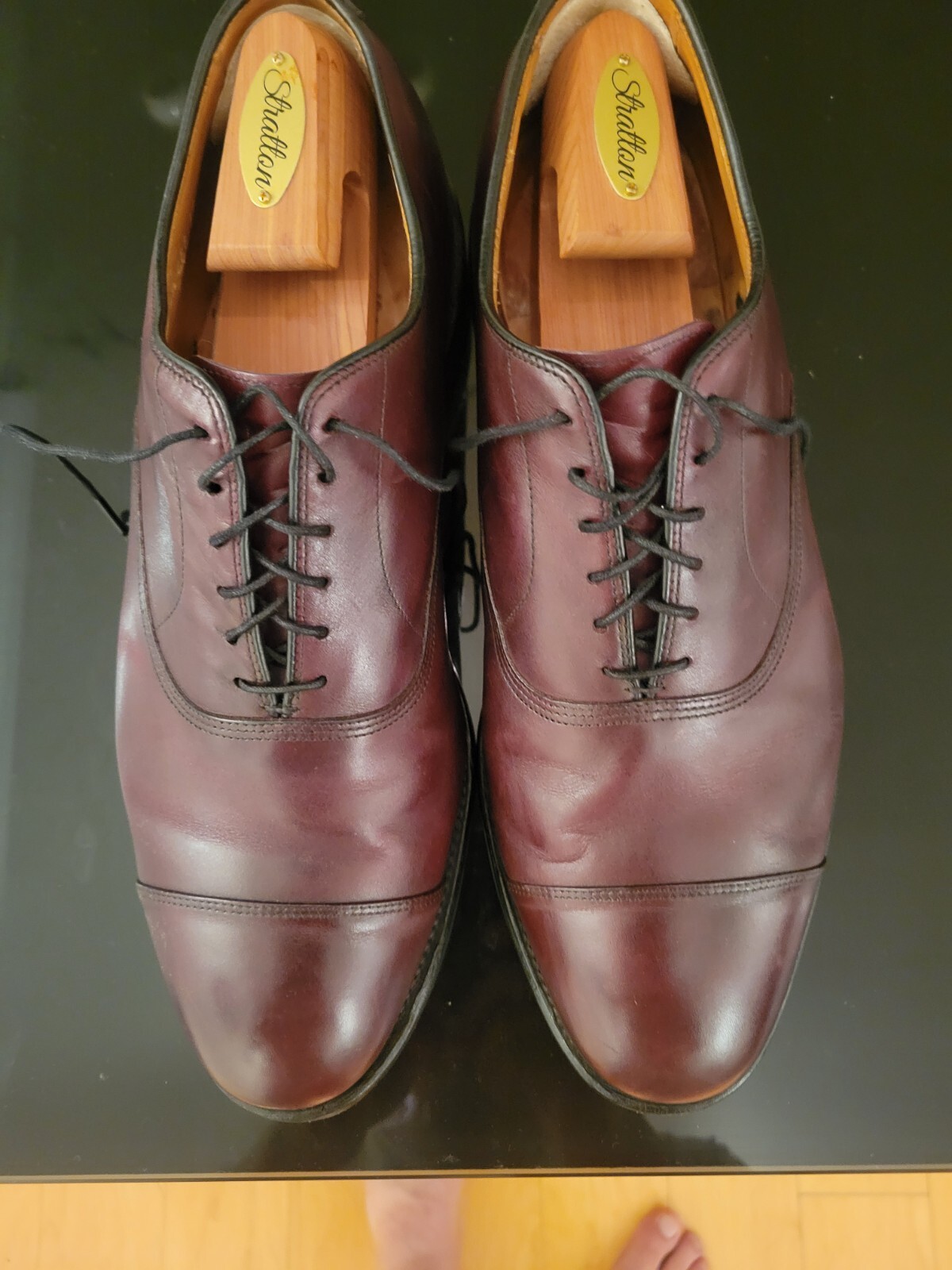 Allen Edmonds Park Avenue Cap Toe Oxford Burgundy Merlot Size 10.5 EEE ...