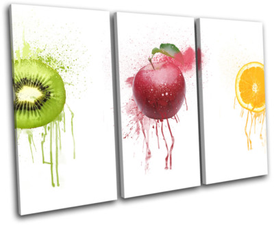 Colourful Fruit Abstract Food Kitchen TREBLE CANVAS WALL ART Picture ...