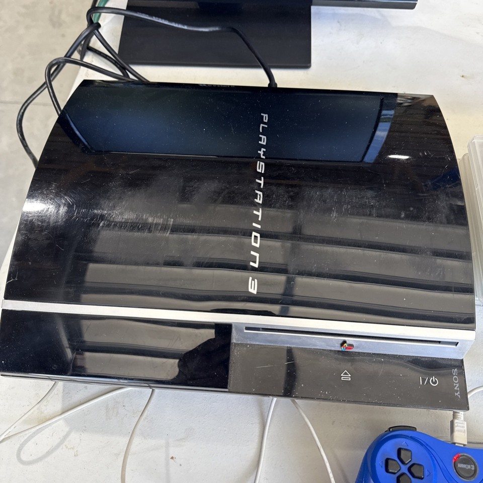 Sony Playstation 3 Console Fat Model CECHK01 PS3 Black Bundle 80GB ...