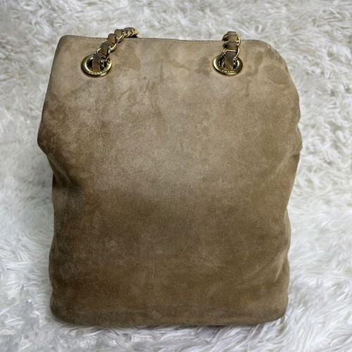 PRADA Shoulder Bag Chain Triangle Logo Plate Suede | eBay