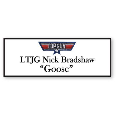 LTJG NICK BRADSHAW GOOSE FROM TOP GUN NAME BADGE HALLOWEEN COSTUME PROP ...