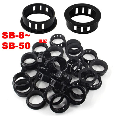 SB-8~SB-50 Black Plastic Round Grommet Plug Bungs Cable Wiring Protect ...