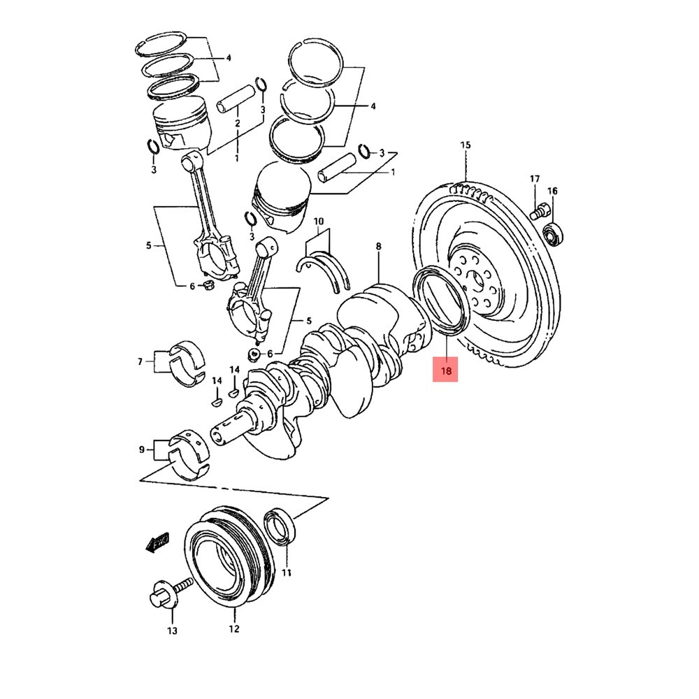 Genuine Oil Seal Crankshaft Fits For Suzuki Vitara XL7 Escudo 09283 ...