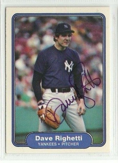 Dave Righetti 1982 Fleer autographed auto signed card Yankees | eBay