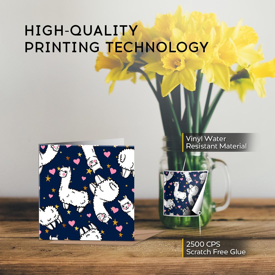 1 x Greeting Card & Sticker Set - Cute Llama Love Hearts African Llamas ...