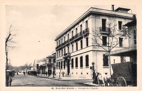 Sidi Bel Abbes Algeria Bank of Algeria Exterior View Antique Postcard ...