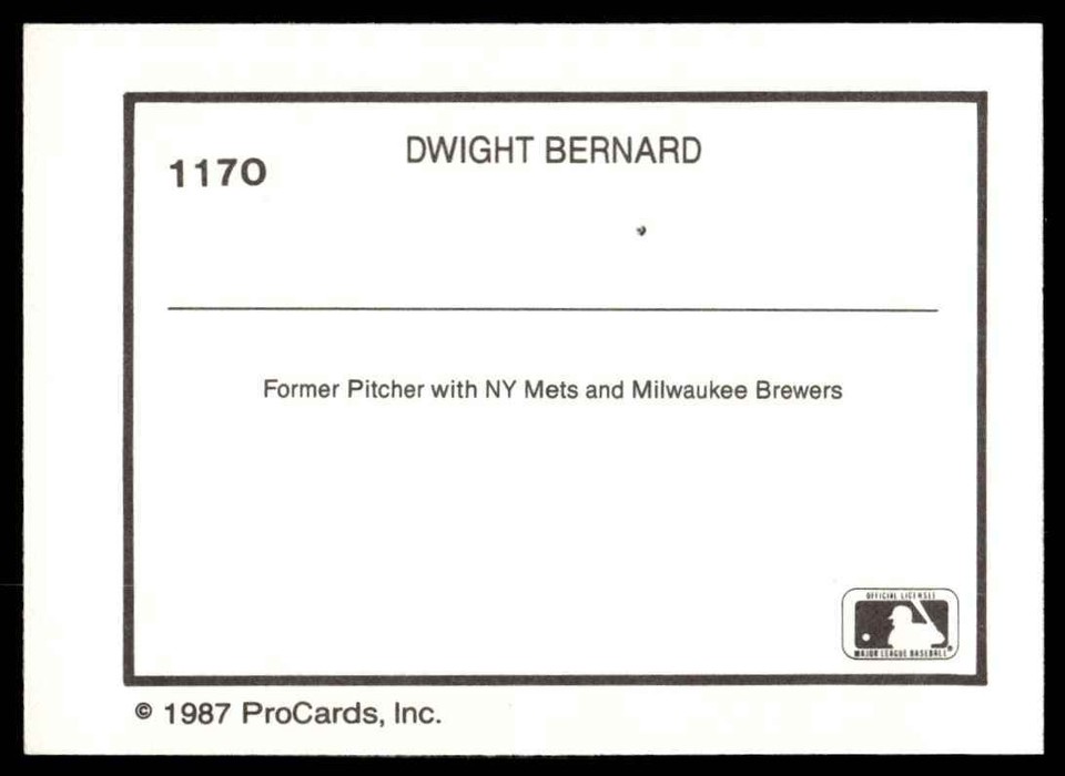 1987 ProCards Dwight Bernard Kenosha Twins #1170 | eBay