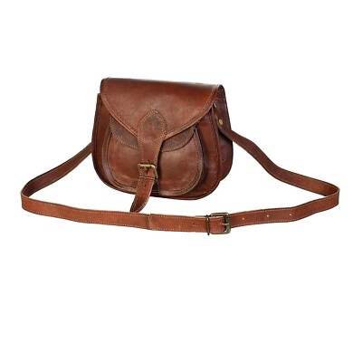 Vintage Womens Genuine Fat Leather Handbag Shoulder Bag Satchel ...