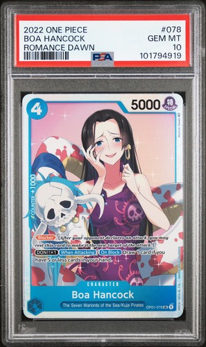 2022 ONE PIECE ROMANCE DAWN OP01-078 BOA HANCOCK - PSA 10 - ENGLISH #78 ...