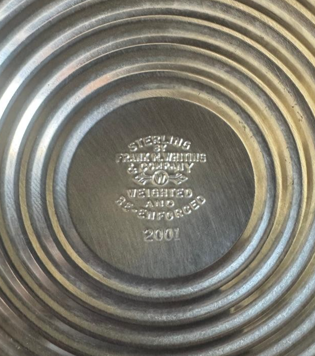 Frank M. Whiting Glass Compote Dish w/Sterling Silver weighted base ...