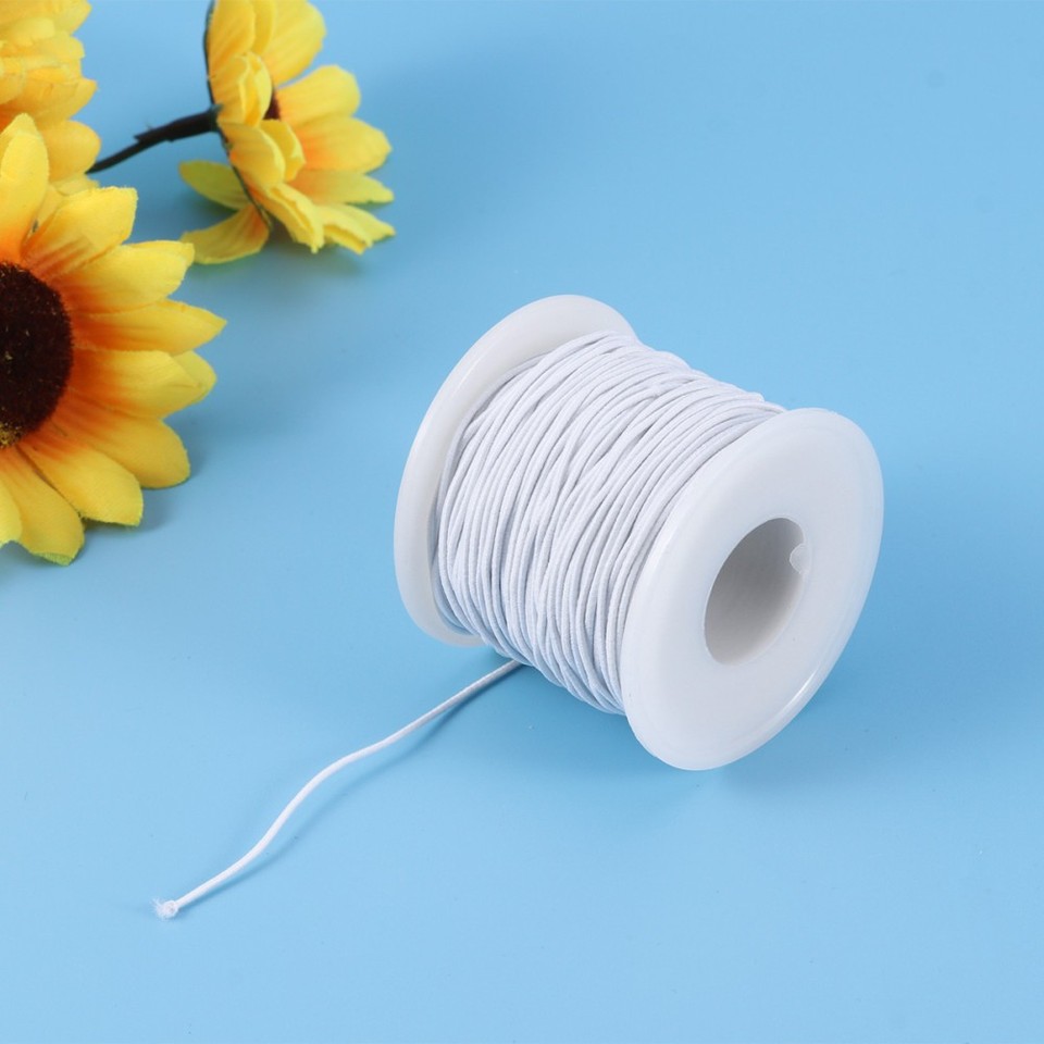 50 M White Elastic Thread for DIY Jewelry Beads Bracelet Making Cord ...