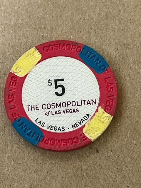 $5 FIVE DOLLAR POKER GAMING CHIP THE COSMOPOLITAN HOTEL CASINO LAS VEGAS NEVADA | eBay