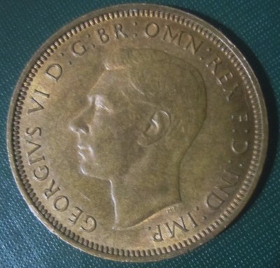 BRITAIN 1944 Half Penny PENCE Cent Penny King George VI With 'IND:IMP ...