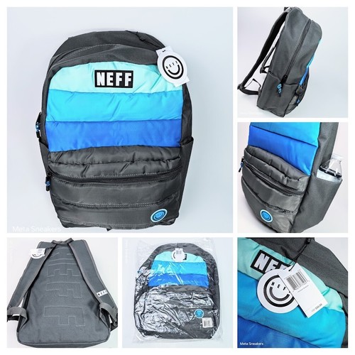 Neff Backpack - Grey/Blue -Travel School 15" Laptop Water Zipper Bag ...