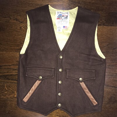 NEW Schaefer Outfitter Stockmans Vest Sz Small Brown Wool Z534-2 | eBay