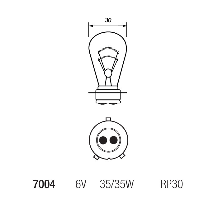2 x 7004 6v 35/35w RP30 Headlight Headlamp Bulbs 6 Volts | eBay