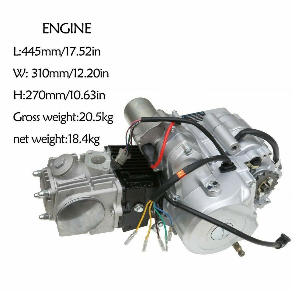 125cc Semi Auto Engine Motor w/Reverse Electric Start for ATV QUAD ...