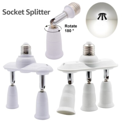 E27 1 to 1 / 2 / 3 E27 Base Socket Splitter LED Light Lamp Bulb Adapter ...