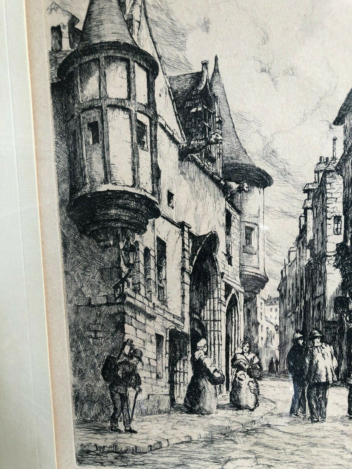 GRAVURE VUE HOTEL DE SENS PARIS PAR CH NOLLET 20 EME SIECLE | eBay