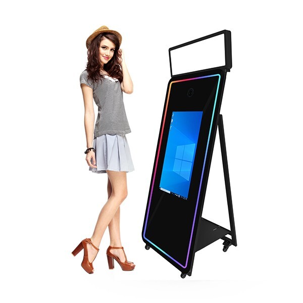 65" Magic Mirror Party Photo Booth Rental Business With Top Light ...