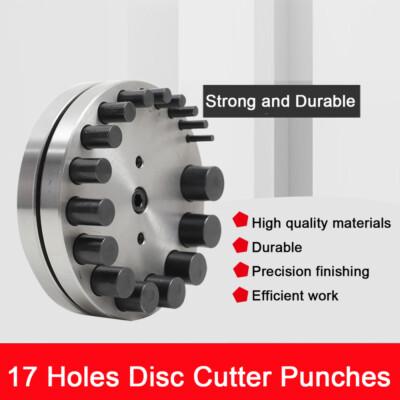 17 Holes Punch Disc Punching die Disc Cutter Kit Coin Punch Ring ...