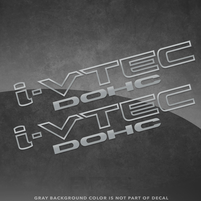 Civic Si DOHC i-VTEC iVTEC Silver Decal Sticker OEM SIZE EP3 FG2 K20 ...
