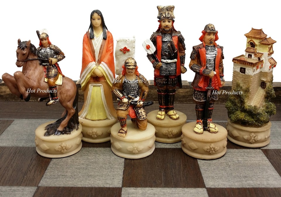 Japanese Samurai Warrior Oriental Chess Men Set with 17" Castle ...