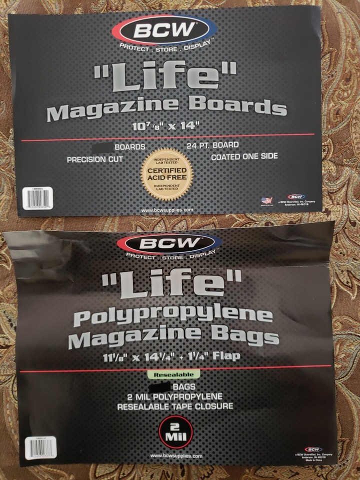 BCW Life Magazine Resealable Bags & Boards 6 Count Each Also For ...