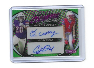 2024 Leaf Vivid QUINTON COOLEY CJ DANIELS Combos Green Dual Auto SSP 2/ ...