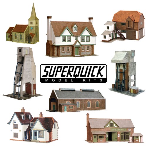 Superquick Model Building Card Kits 1:76 Scale OO HO Gauge Railways ...